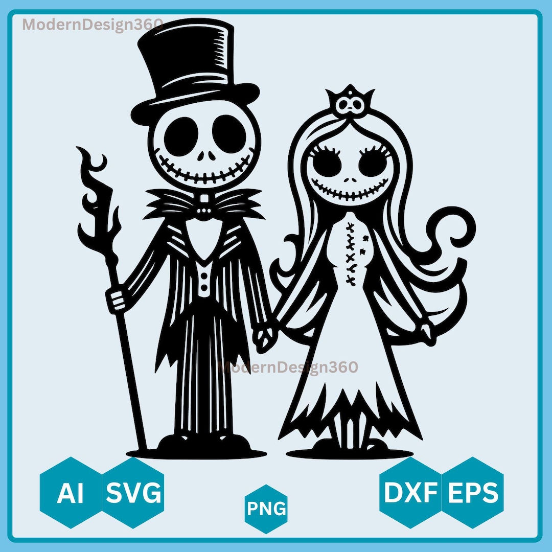 Jack and Sally Svg | Jack Skellington Svg | Nightmare Svg | Jack Smile ...