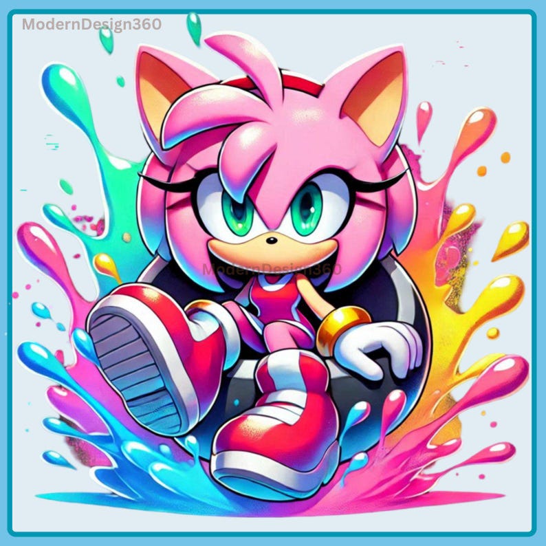 Amy Rose Watercolor Splash, Clipart Images, Graphics and Artwork ...