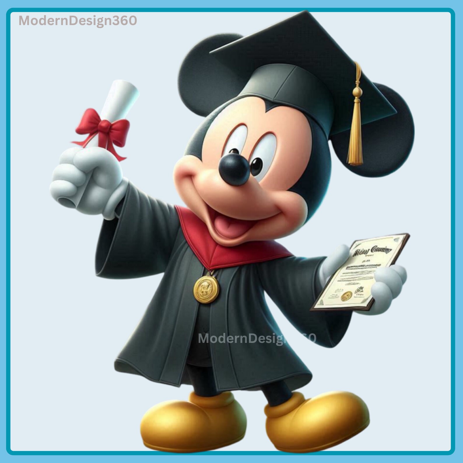 Mickey Mouse Diploma Watercolor Splash, Mickey Mouse Graduation ...