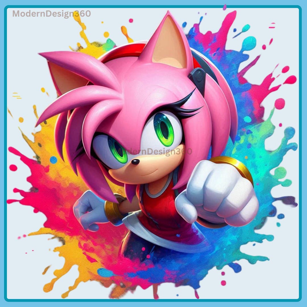Amy Rose Watercolor Splash, Clipart Images, Graphics and Artwork ...