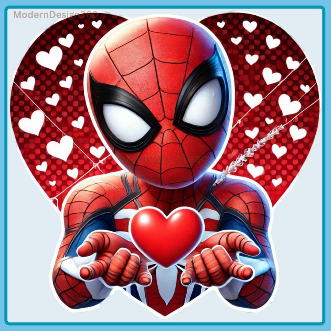 Spidey Valentine Watercolor Splash, Clipart Images, Graphics and ...
