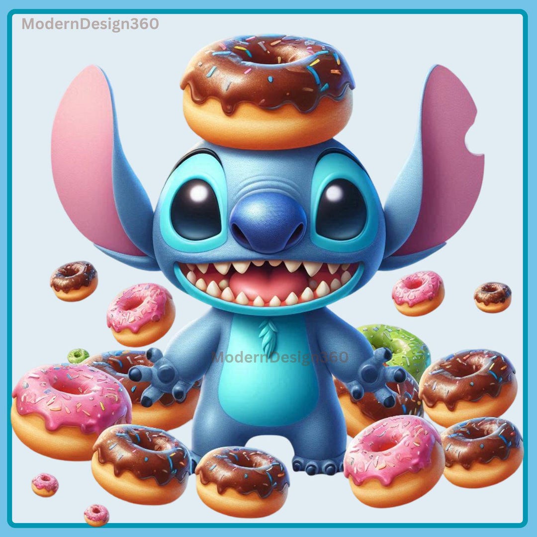 1 PNG Cute Stitch Donuts, Clipart Images, Digital Design PNG File for ...