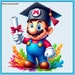 Mario Diploma Graduation Watercolor Splash, Clipart Images, Mario ...