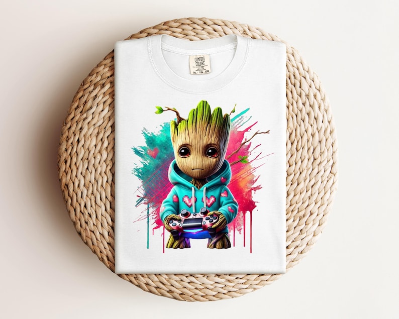 Baby Groot Gamer Watercolor Splash | Clipart Images | Graphics and ...