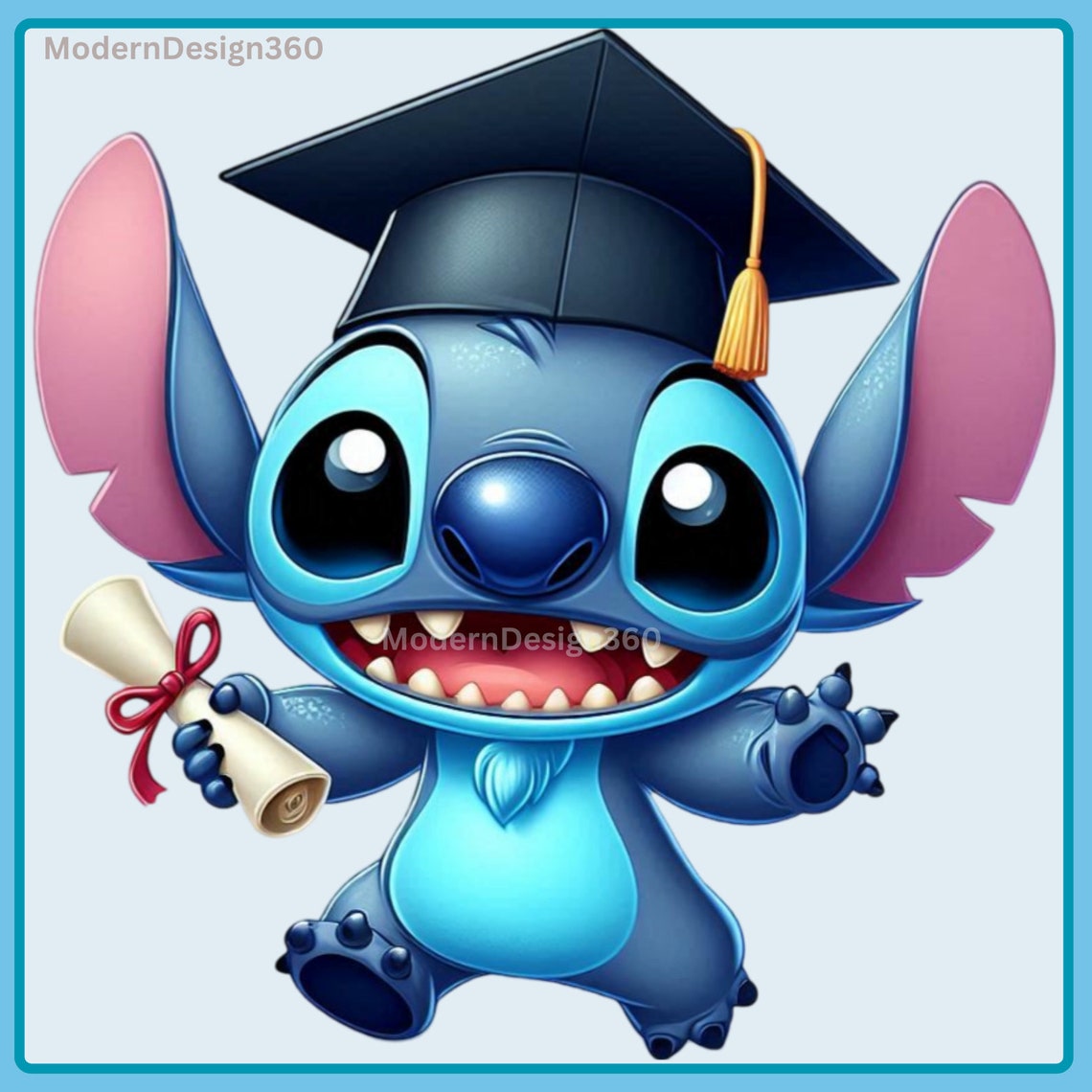 Imágenes prediseñadas de graduación de Stitch 2025, svg de graduación ...