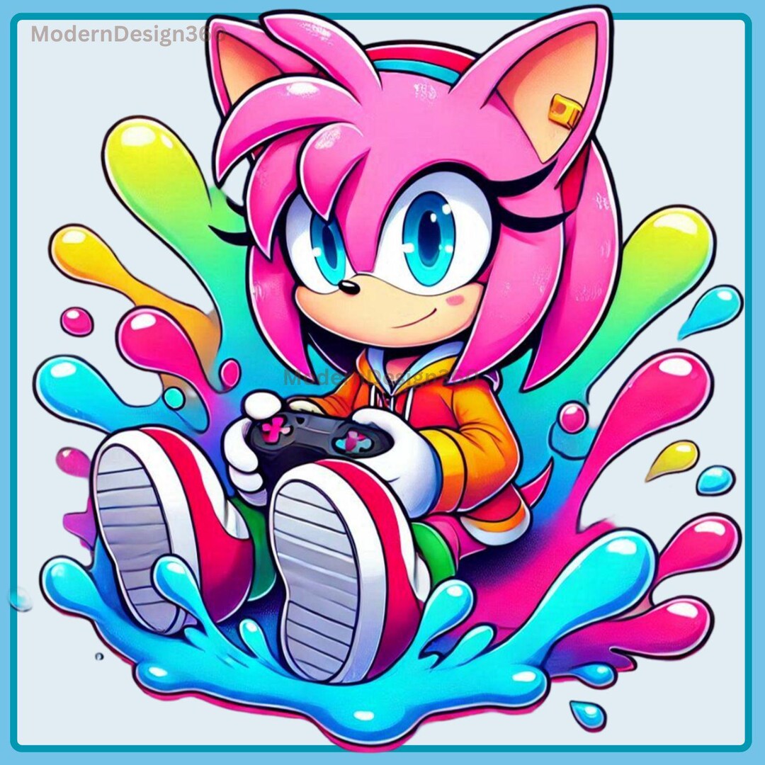 Amy Rose Watercolor Splash, Clipart Images, Graphics and Artwork ...
