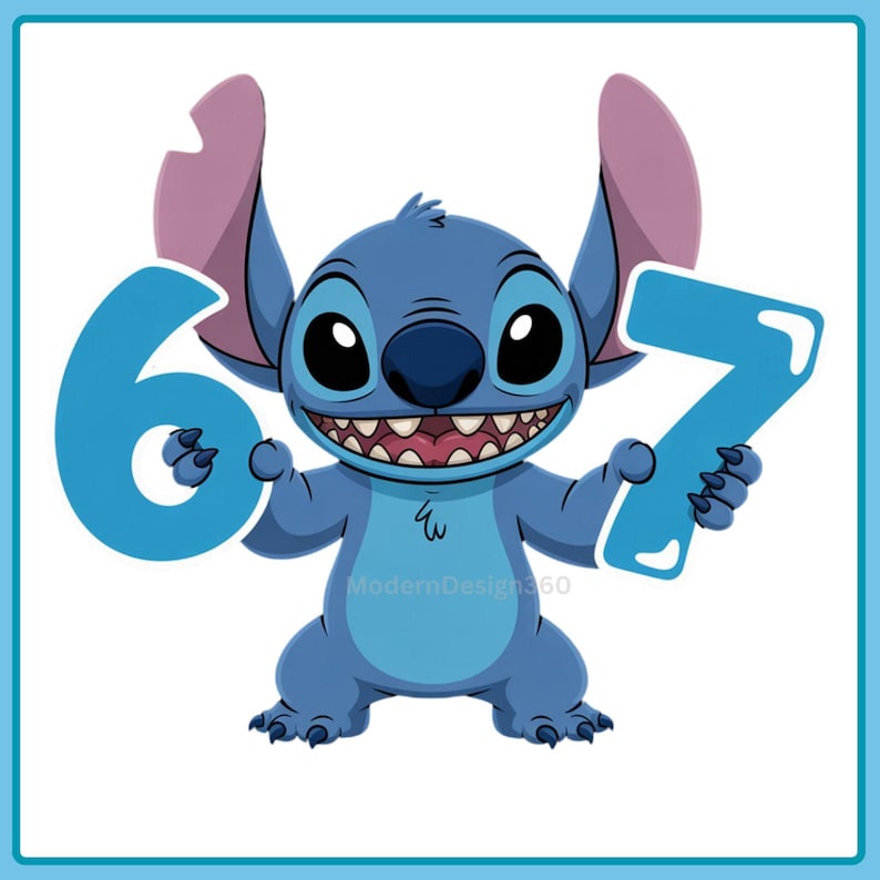 6 7 Stitch Meme PNG | Stitch Six Seven Meme 6 7 PNG | 6 7 Png | Six ...
