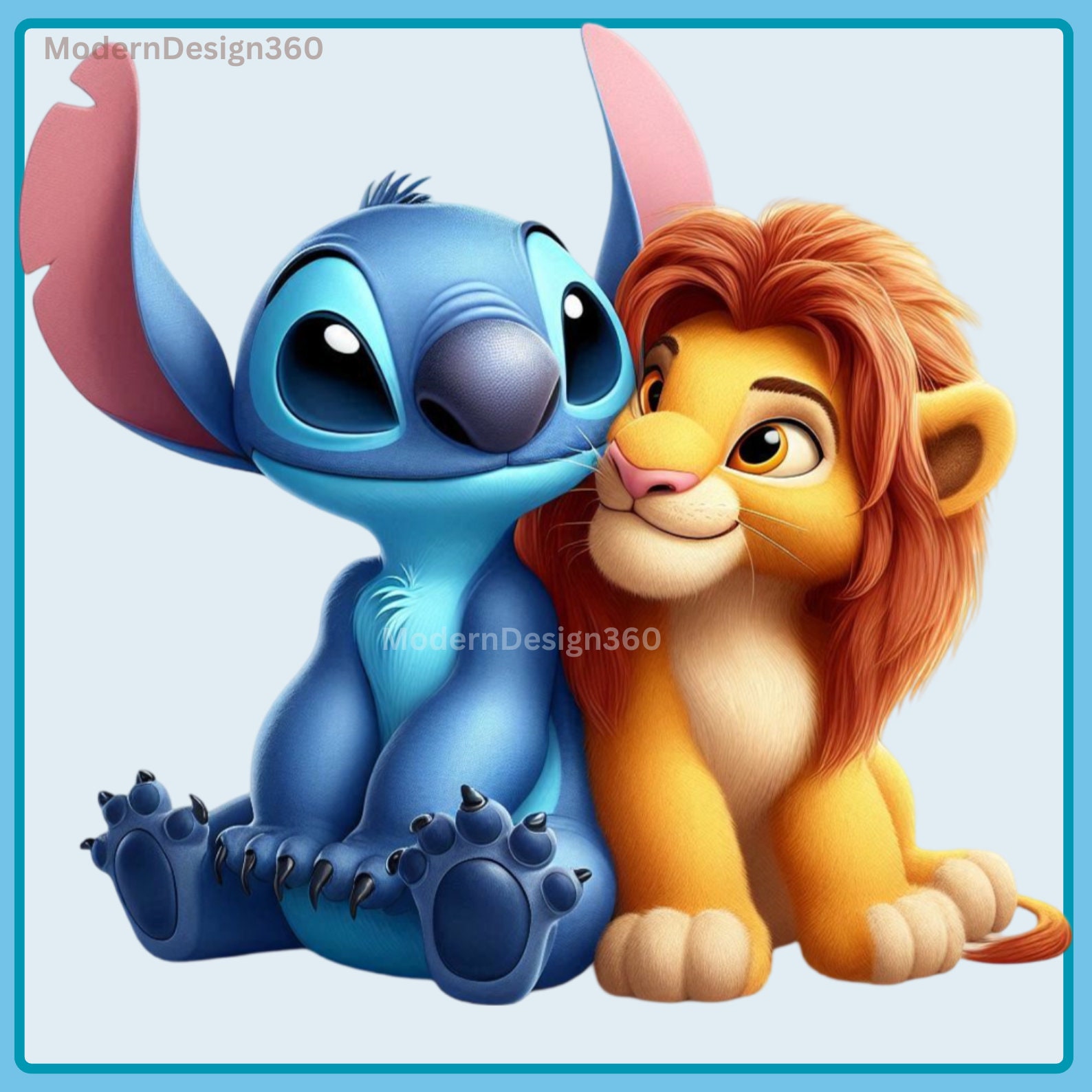 Stitch and Simba Watercolor Splash, Clipart Images, Graphics and ...