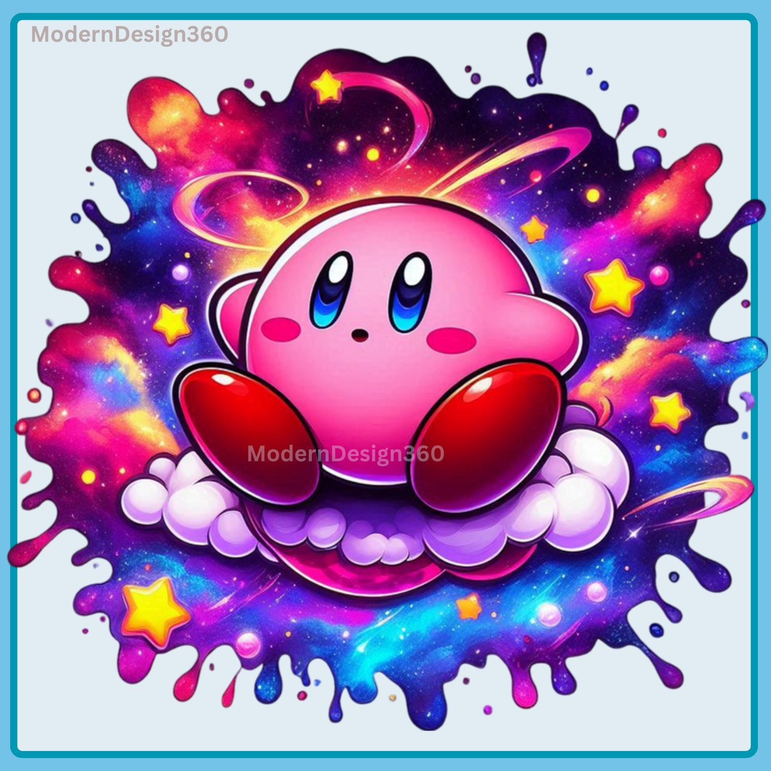 Kirby Galaxy Watercolor Splash Clipart Images Graphics and Artwork ...