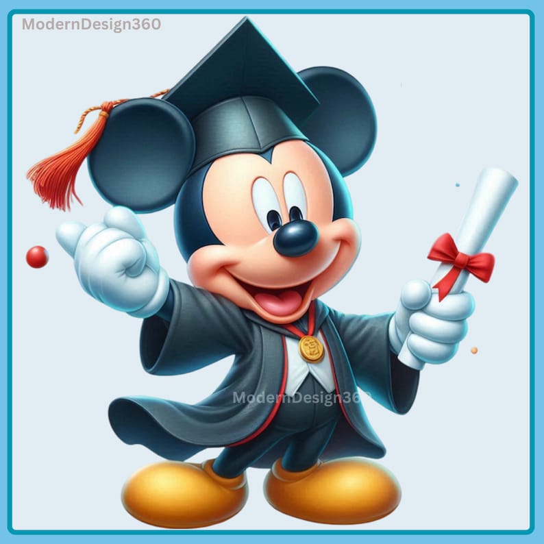 Mickey Mouse Diploma Watercolor Splash, Mickey Mouse Graduation ...