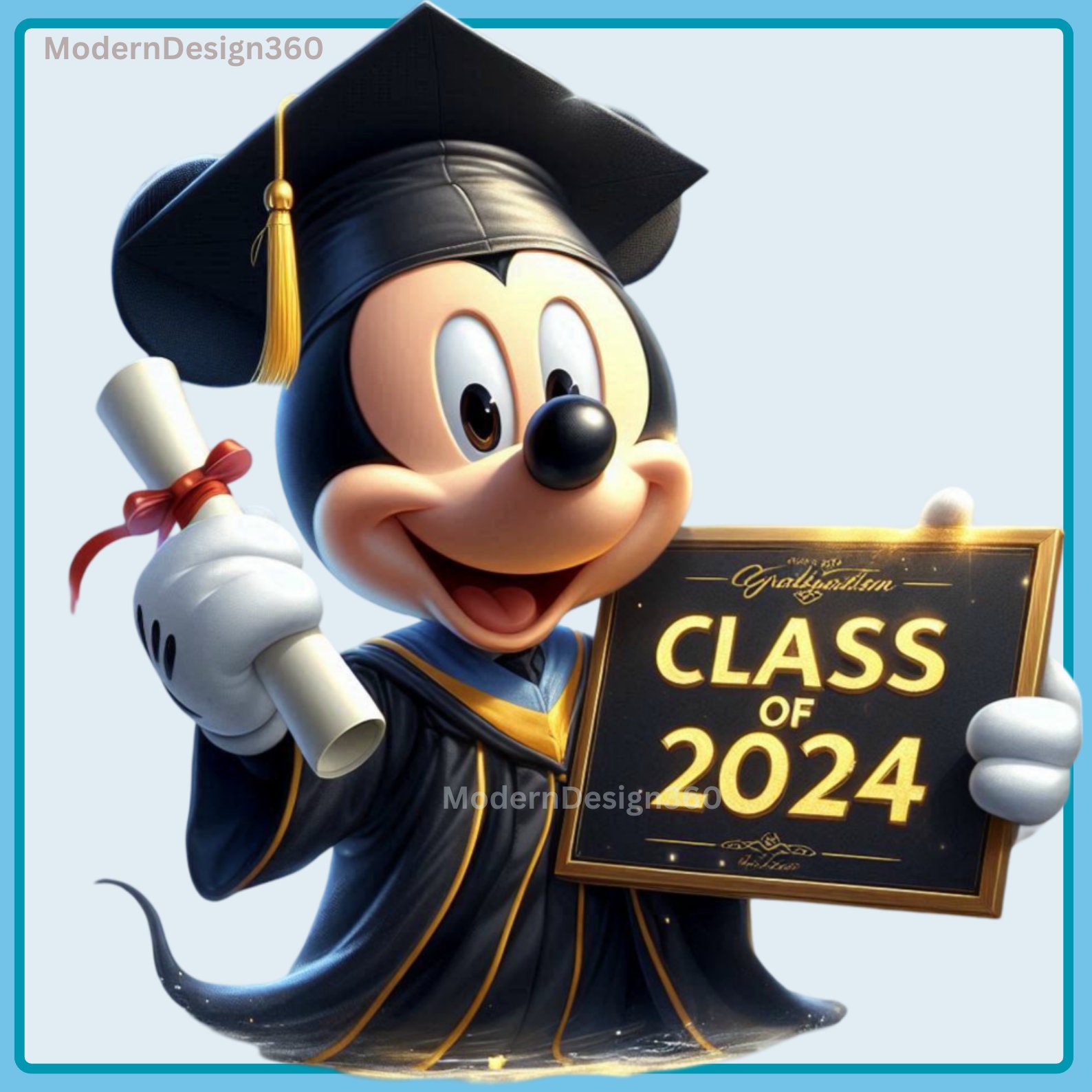 Mickey Mouse Diploma Watercolor Splash, Mickey Mouse Graduation ...