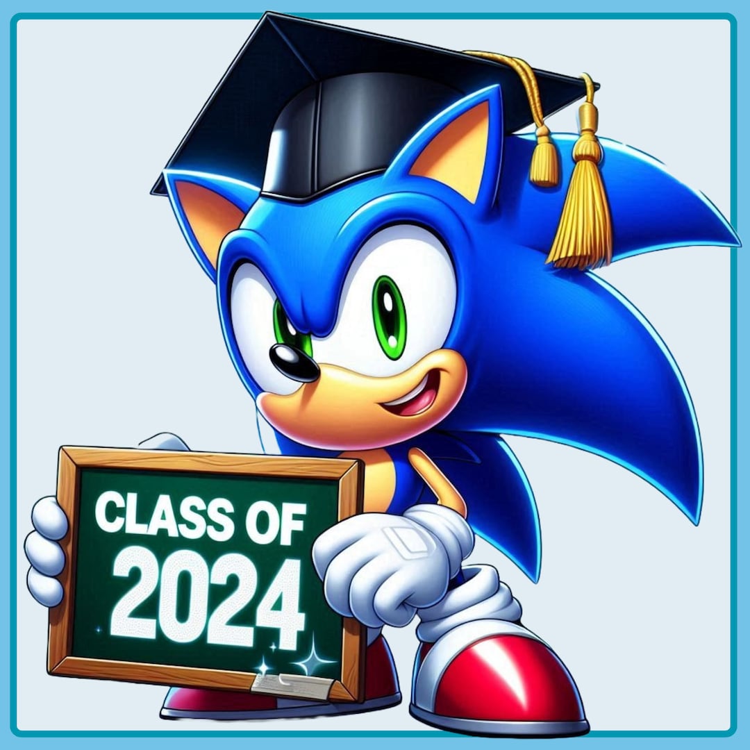 Sonic Graduation PNG Image, Clipart Images, Graphics and Artwork, PNG ...