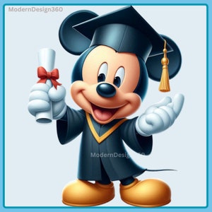 Mickey Mouse Diploma Watercolor Splash, Mickey Mouse Graduation ...