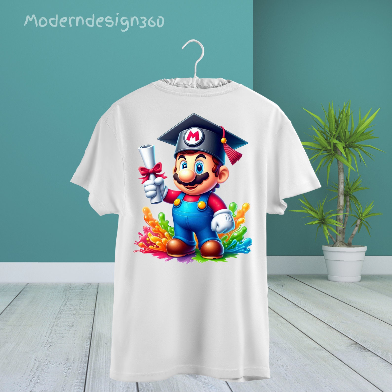 Mario Diploma Graduation Watercolor Splash, Clipart Images, Mario ...