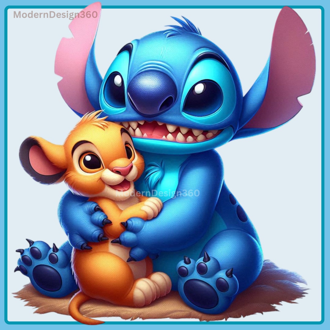 Stitch and Simba Watercolor Splash, Clipart Images, Graphics and ...