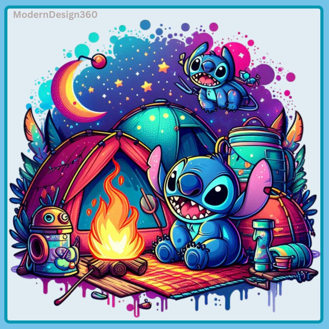 Stitch and Scrump Camping Watercolor Splash | Clipart Images | Graphics ...