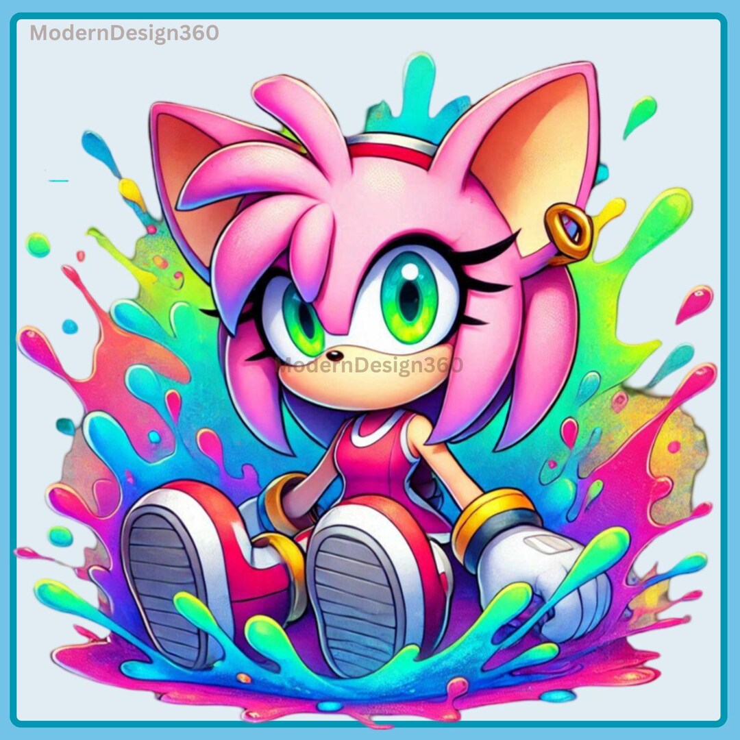 Amy Rose Watercolor Splash, Clipart Images, Graphics and Artwork ...