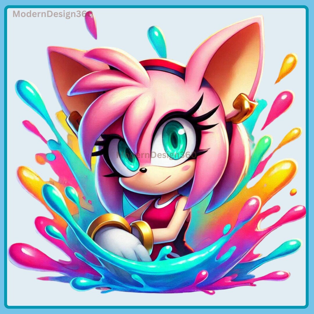Amy Rose Watercolor Splash, Clipart Images, Graphics and Artwork ...
