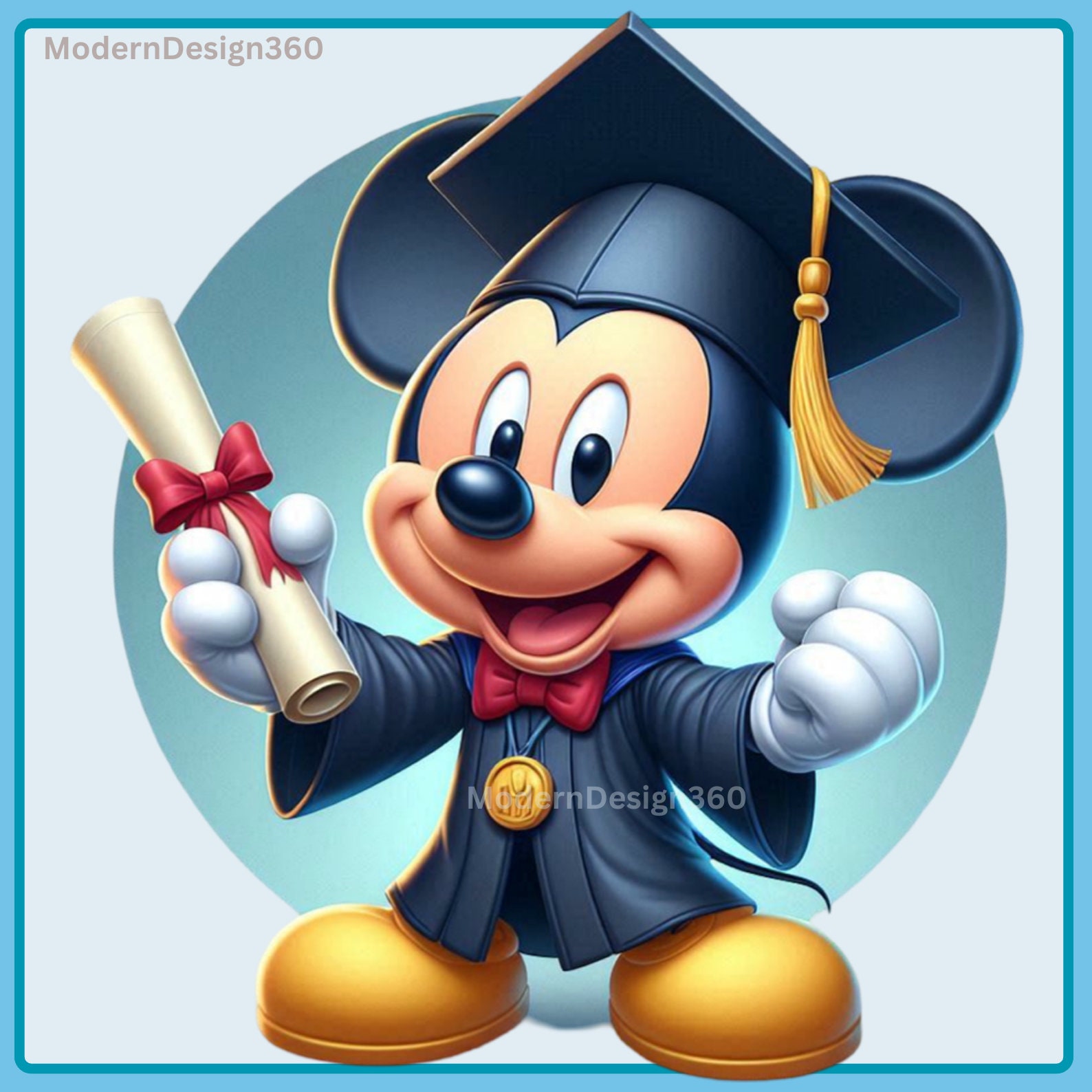 Mickey Mouse Diploma Watercolor Splash, Mickey Mouse Graduation ...