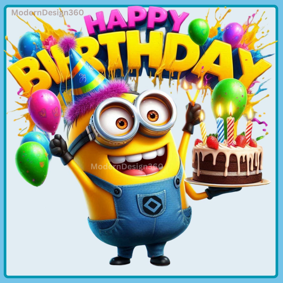 5 Minions Birthday Digital Images Minion PNG Minions Bundle Minions ...