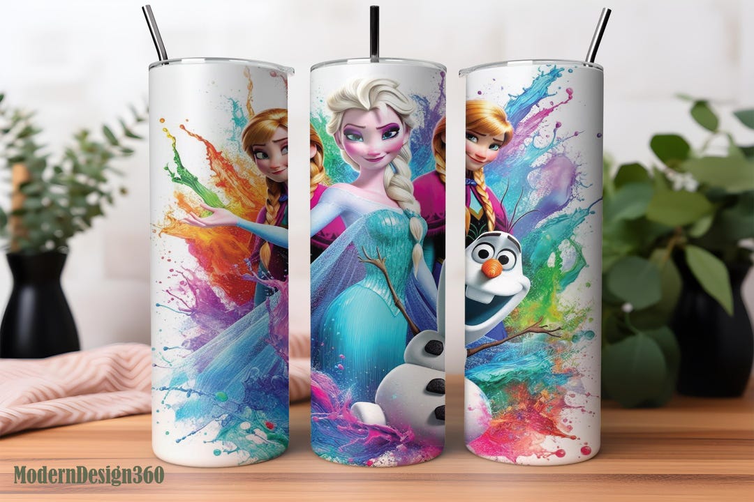 Elsa and Anna Olaf Splash Watercolor Png, Watercolor Splash, Clipart ...