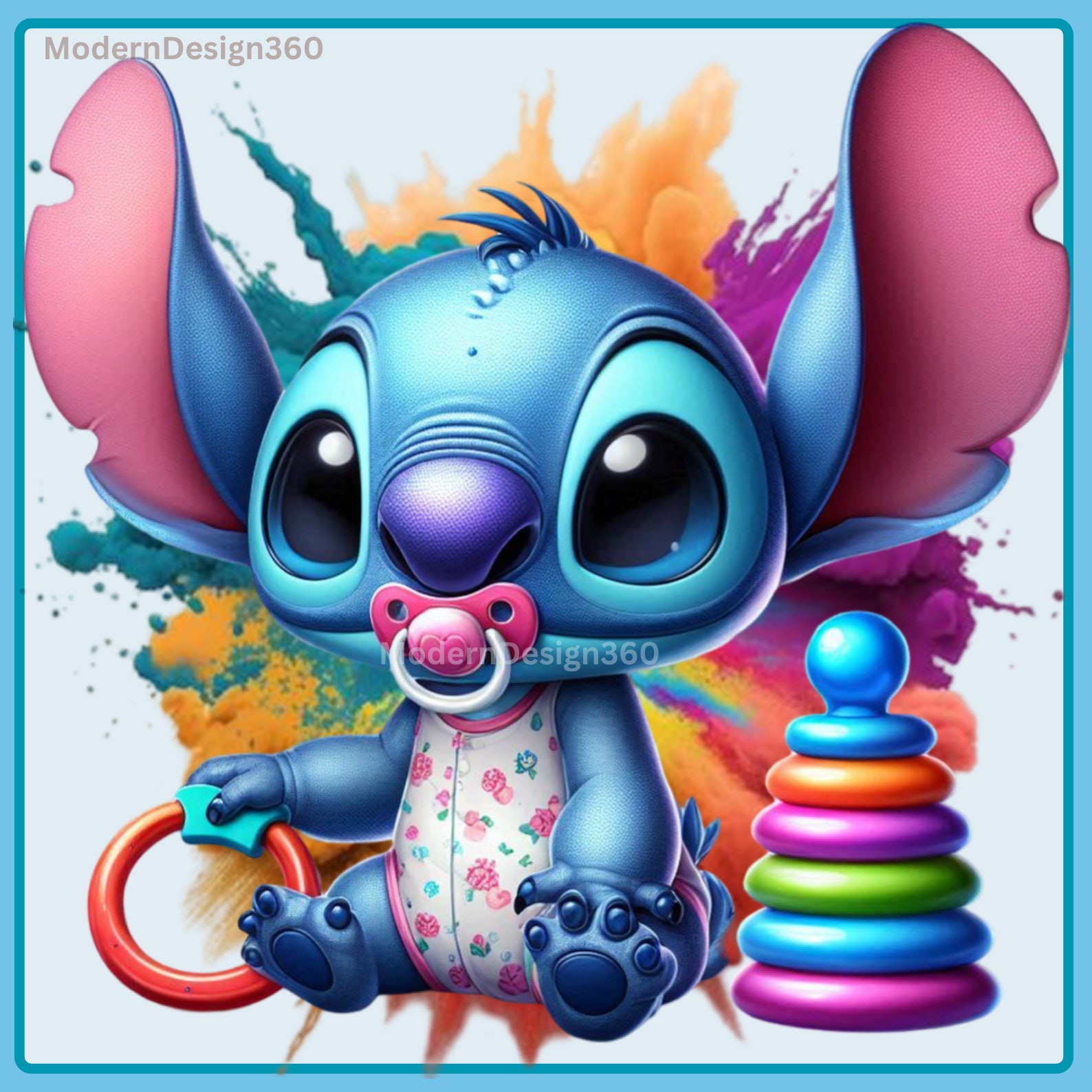 Baby Stitch Watercolor Splash, Clipart Images, Graphics and Artwork ...