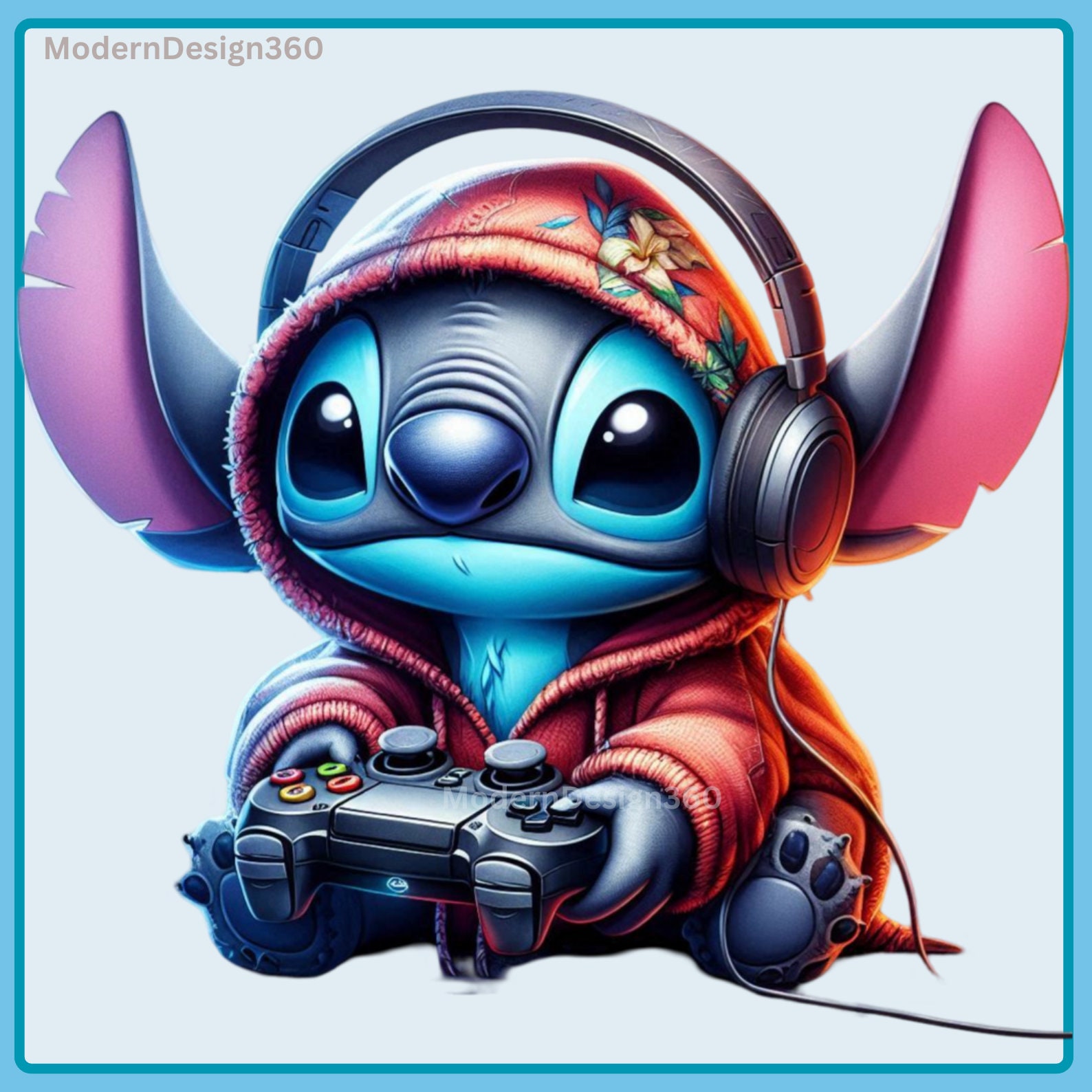 Stitch Gamer Watercolor Splash, Clipart Images, Graphics and Artwork ...