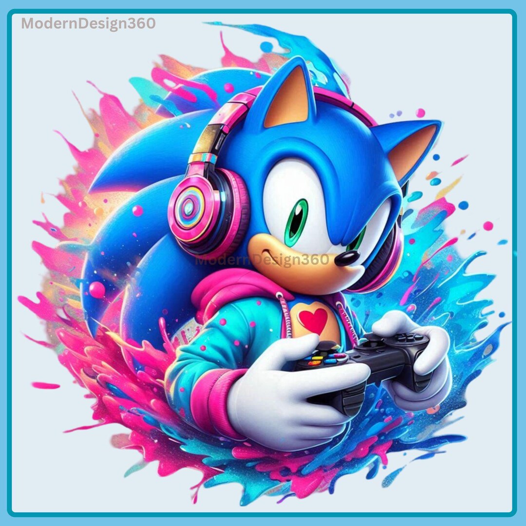 Sonic Gamer Watercolor Splash, Clipart Images, Graphics and Artwork ...