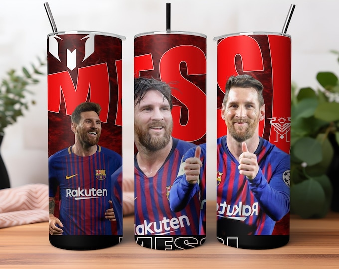 Lionel Messi 20oz Skinny Tumbler Wrap Sublimation Design, Messi 20oz ...