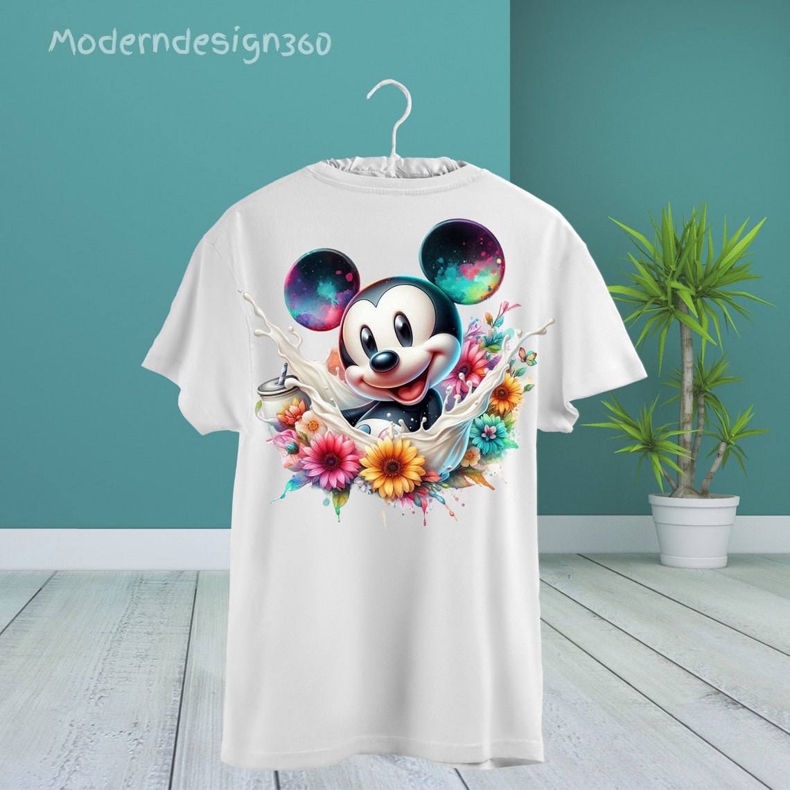 Mickey Mouse Splash and Watercolor Digital Design PNG File Sublimation ...