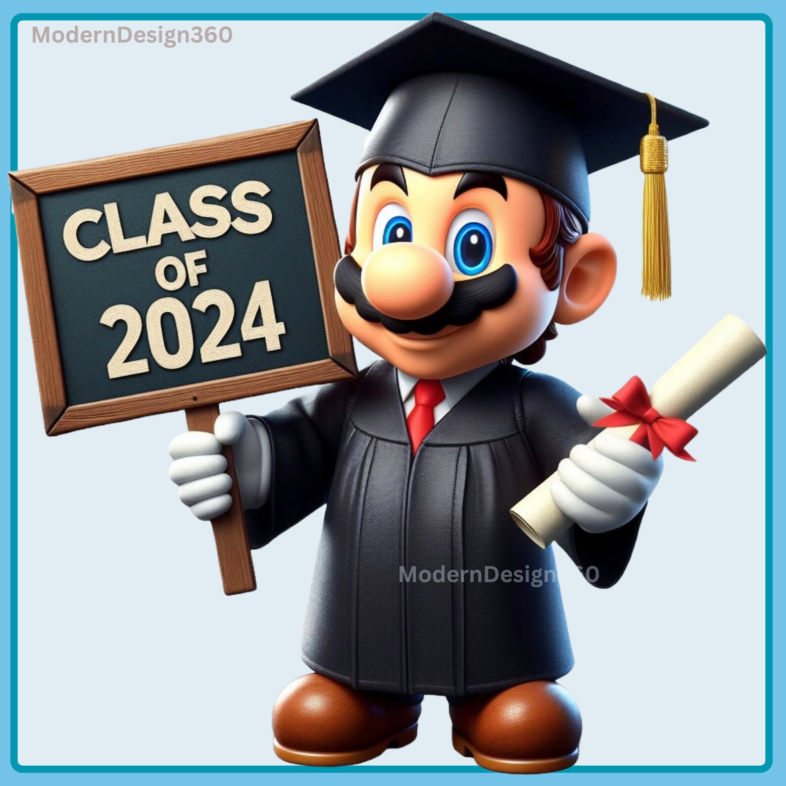 Mario Diploma Graduation Watercolor Splash, Clipart Images, Graphics ...