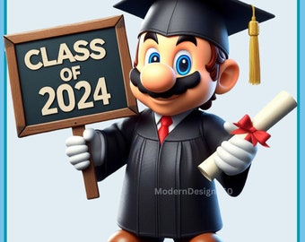 Mario Diploma Graduation Watercolor Splash, Clipart Images, Graphics ...