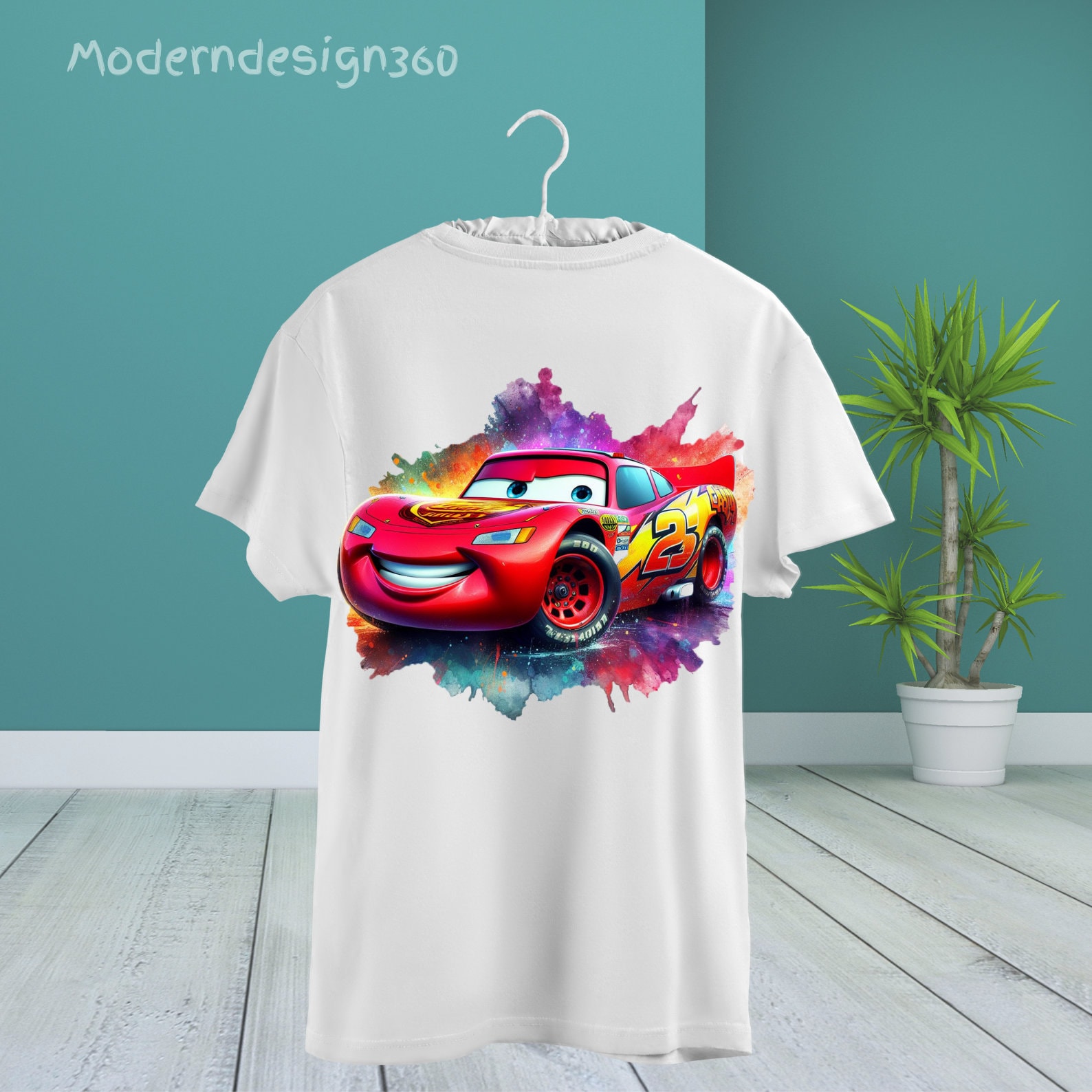 Lightning Mcqueen Cars Splash and Watercolor Digital Design PNG File ...