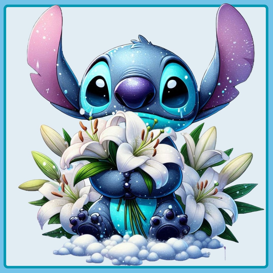Stitch Lillies PNG, Clipart Images, Graphics and Artwork, Rainbow Aesthetic, PNG Cute Stitch ...