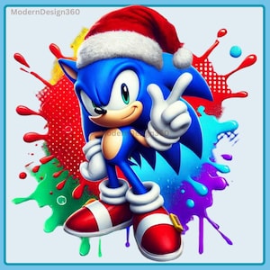 Sonic Christmas Watercolor Splash PNG Image, Clipart Images, Graphics and Artwork, PNG Cute ...