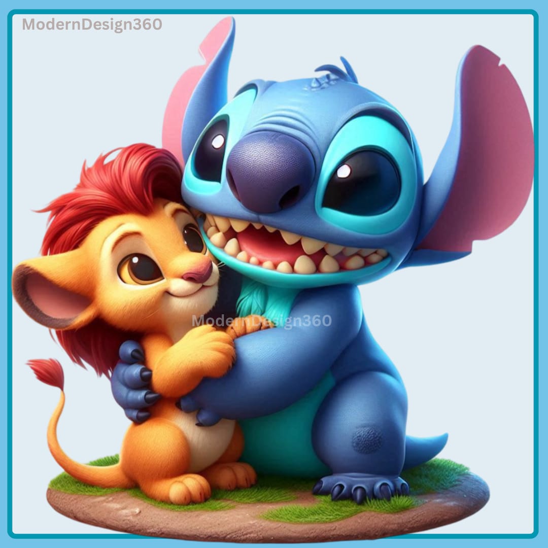 Stitch and Simba Watercolor Splash, Clipart Images, Graphics and ...