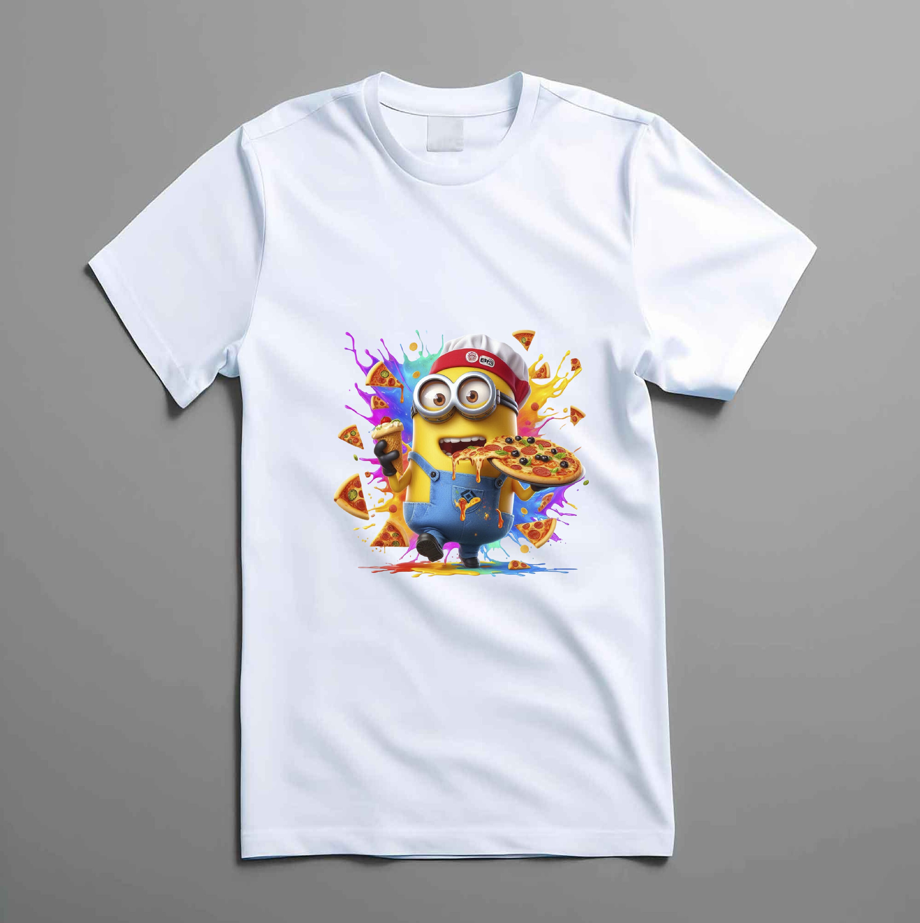 Minion Eating Pizza PNG Minions Clipart 3D Watercolor Splash PNG 300dpi ...