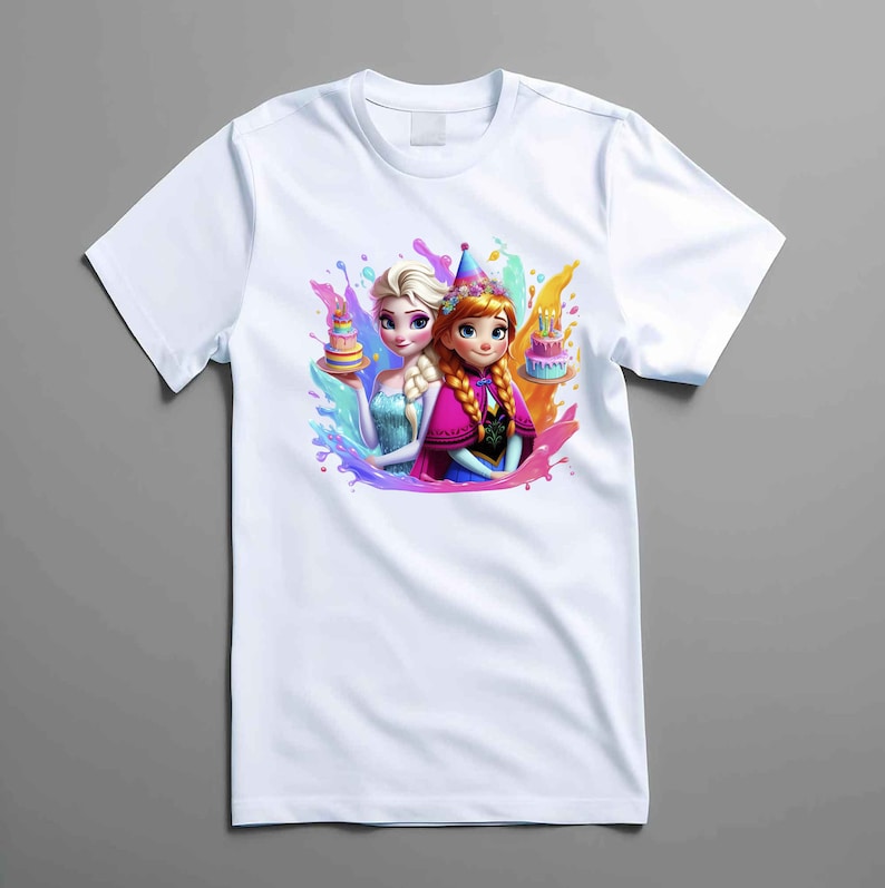 Anna and Elsa Birthday Watercolor Splash | Clipart Images | Graphics ...