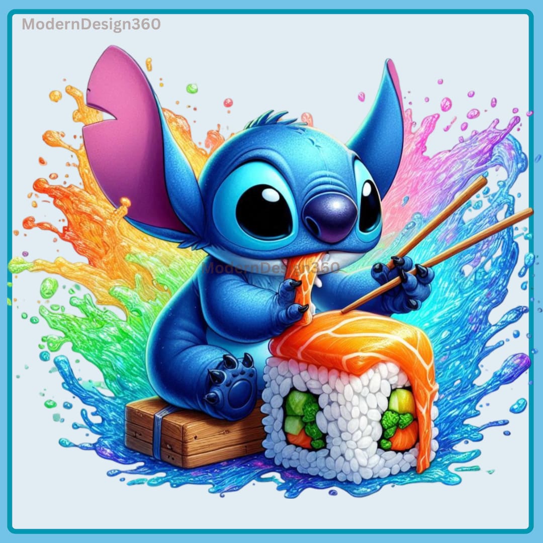 Stitch Sushi Watercolor Splash | Clipart Images | Graphics and Artwork ...