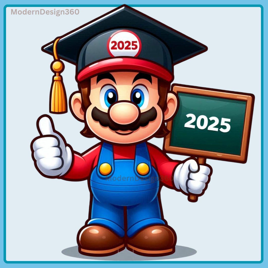 Mario Diploma Graduation Watercolor Splash, Clipart Images, Graphics ...
