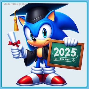 Sonic Graduation 2025 Watercolor Splash, Clipart Images, Graphics and ...