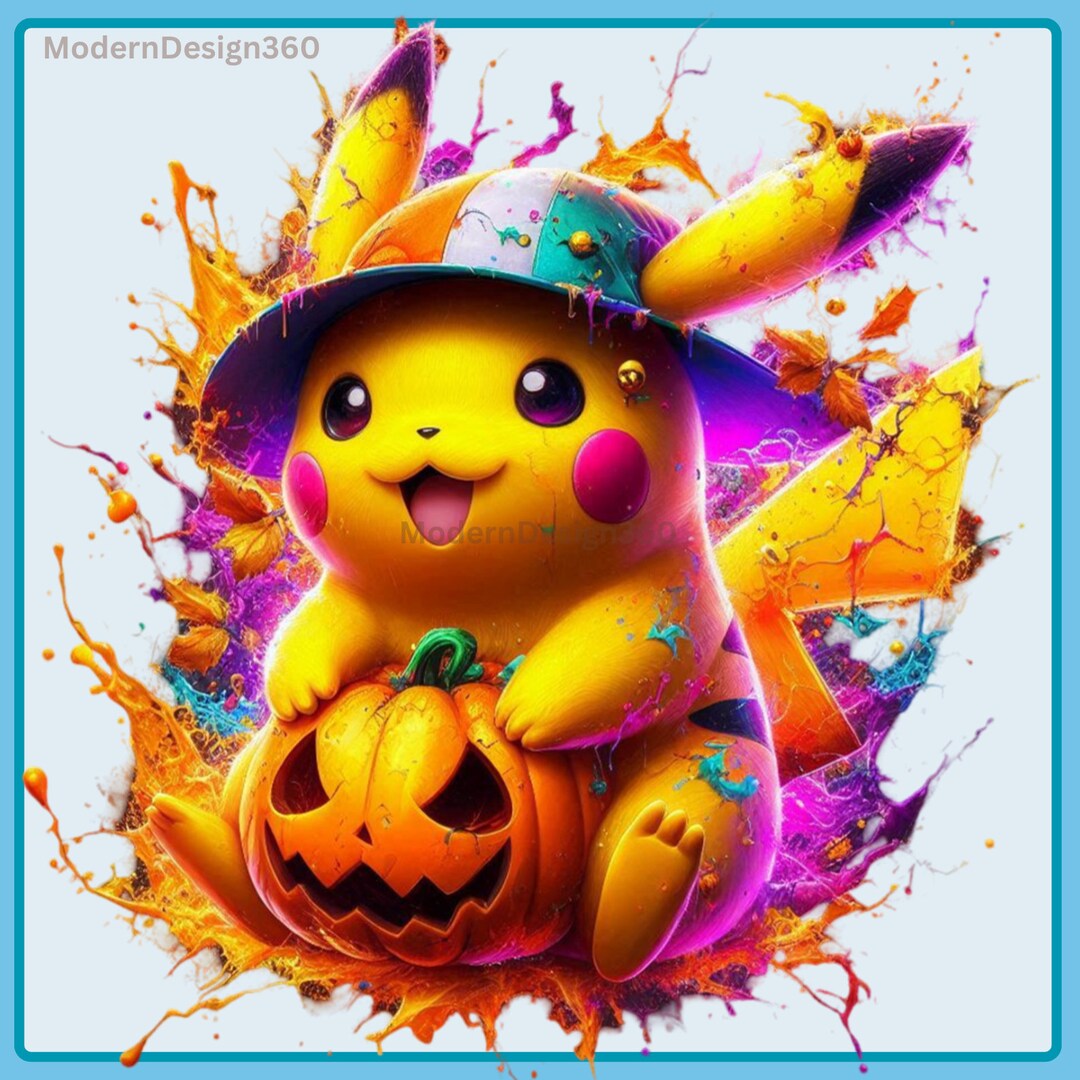 Halloween Pikachu Watercolor Splash | Clipart Images | Graphics and ...