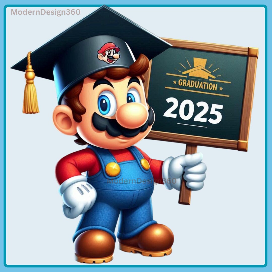 Mario Diploma Graduation Watercolor Splash, Clipart Images, Graphics ...