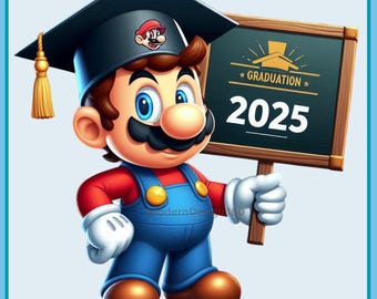 Mario Diploma Graduation Watercolor Splash, Clipart Images, Graphics ...