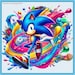4 PNG Sonic the Hedgehog Splash and Watercolor | Digital Design | PNG ...