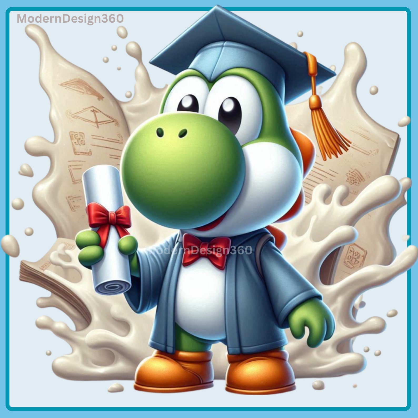 Yoshi Diploma Graduation Watercolor Splash, Clipart Images, Graphics ...