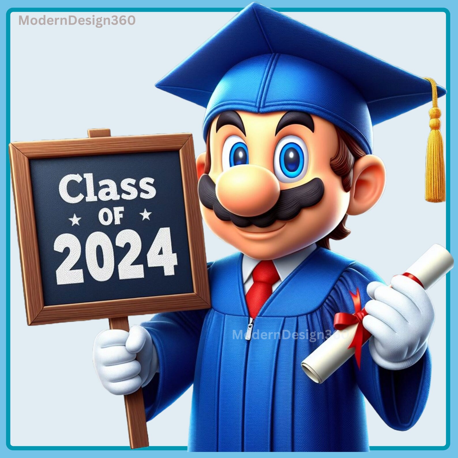 Mario Diploma Graduation Watercolor Splash, Clipart Images, Graphics ...