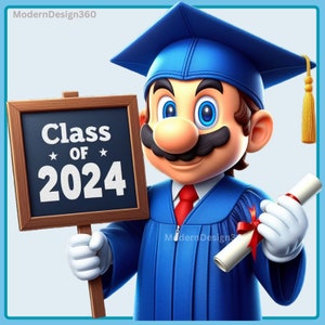 Mario Diploma Graduation Watercolor Splash, Clipart Images, Graphics ...
