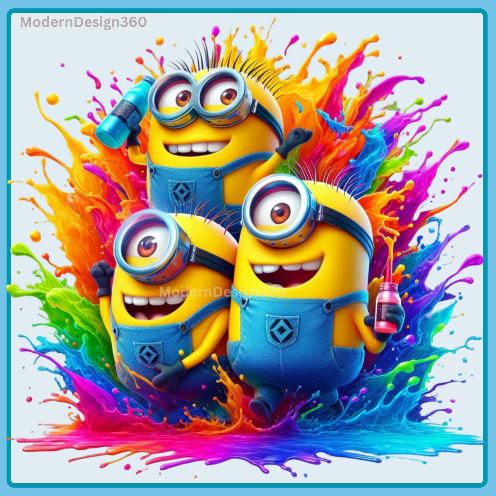 Minion PNG Minions Clipart 3D Watercolor Splash PNG 300dpi Transparent ...