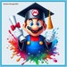 Mario Diploma Graduation Watercolor Splash, Clipart Images, Mario ...